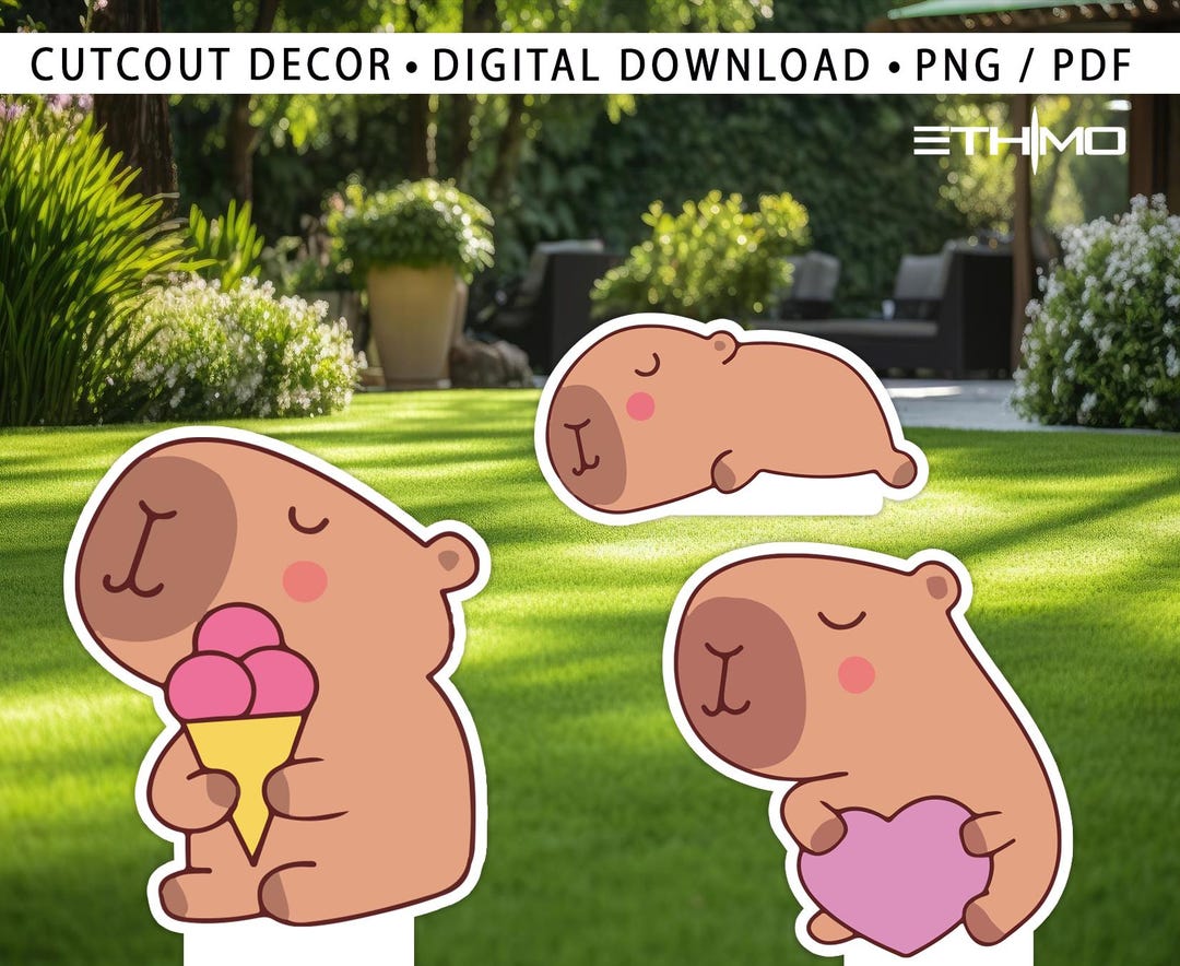 Cute Capybara Cutout - Funny Capybara Clipart Bundle - Set Kawaii ...