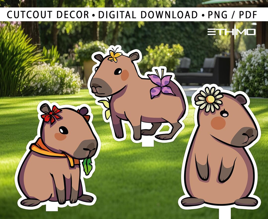 Cute Capybara Cutout - Funny Capybara Clipart Bundle - Set Kawaii ...