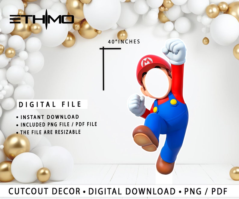 Mario Cutout Selfie, Super Mario Frame Decor, Mario Party Decoration ...