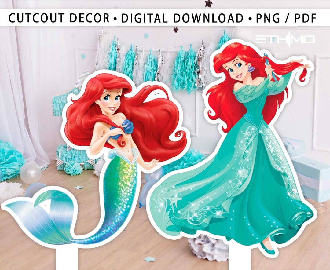 Ariel Cutout, Ariel Cutout Decor, Ariel Party Decoration Theme Baby ...