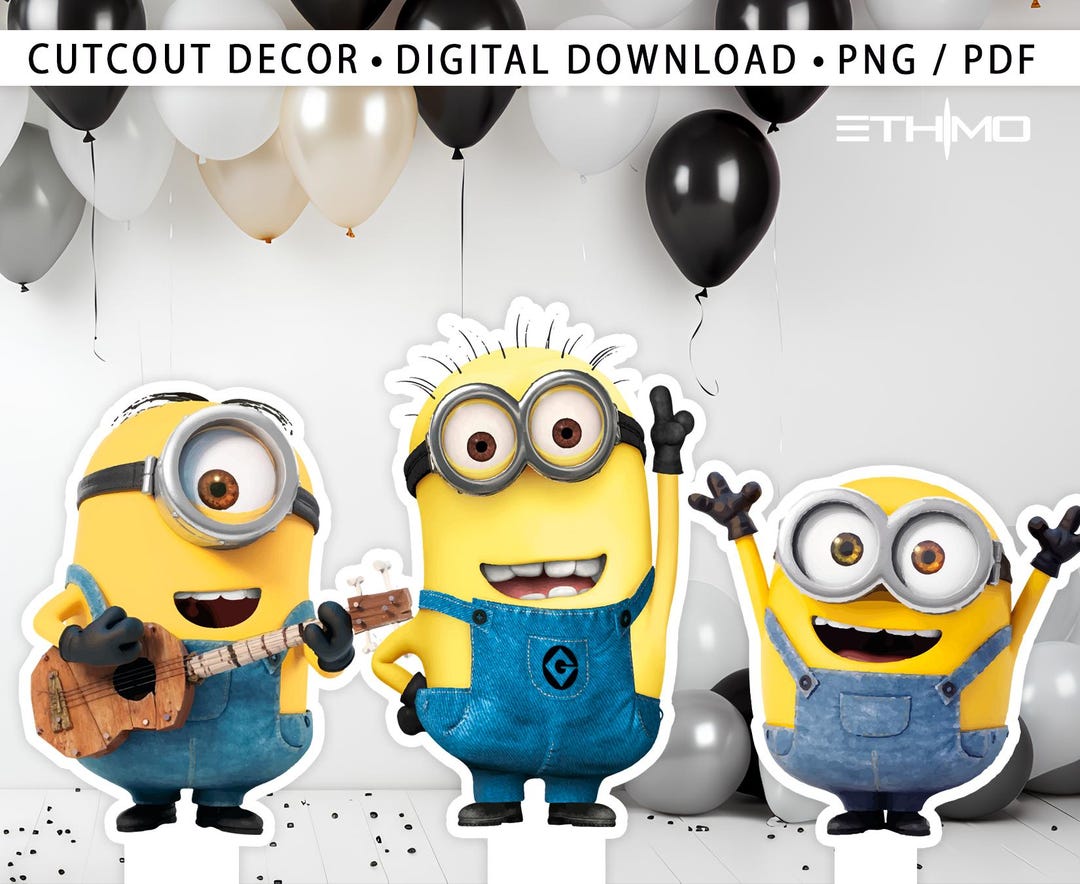 Minions Cutout Bundle, Backdrop Big Decor, Minions Theme Party ...