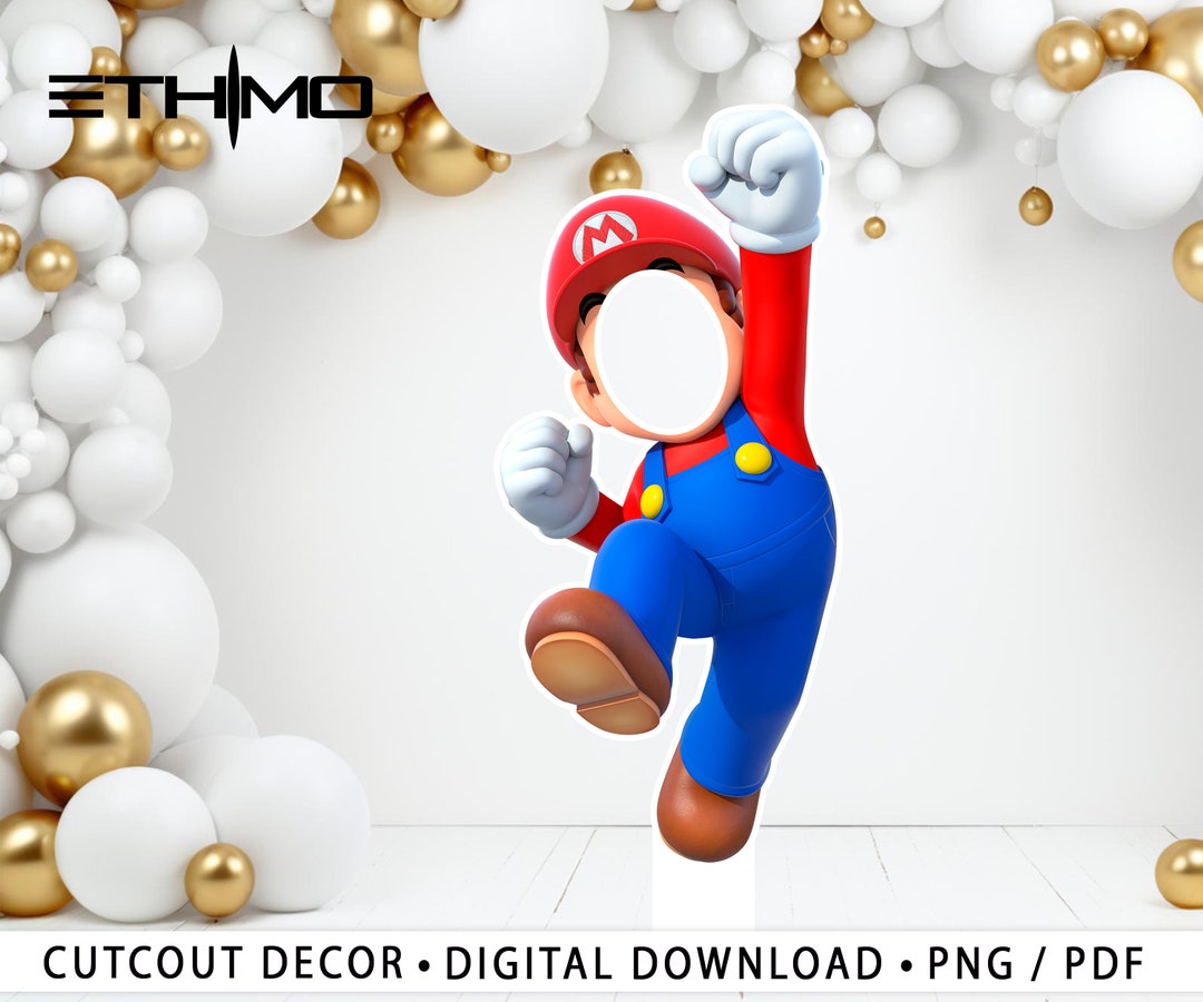 Mario Cutout Selfie, Super Mario Frame Decor, Mario Party Decoration ...