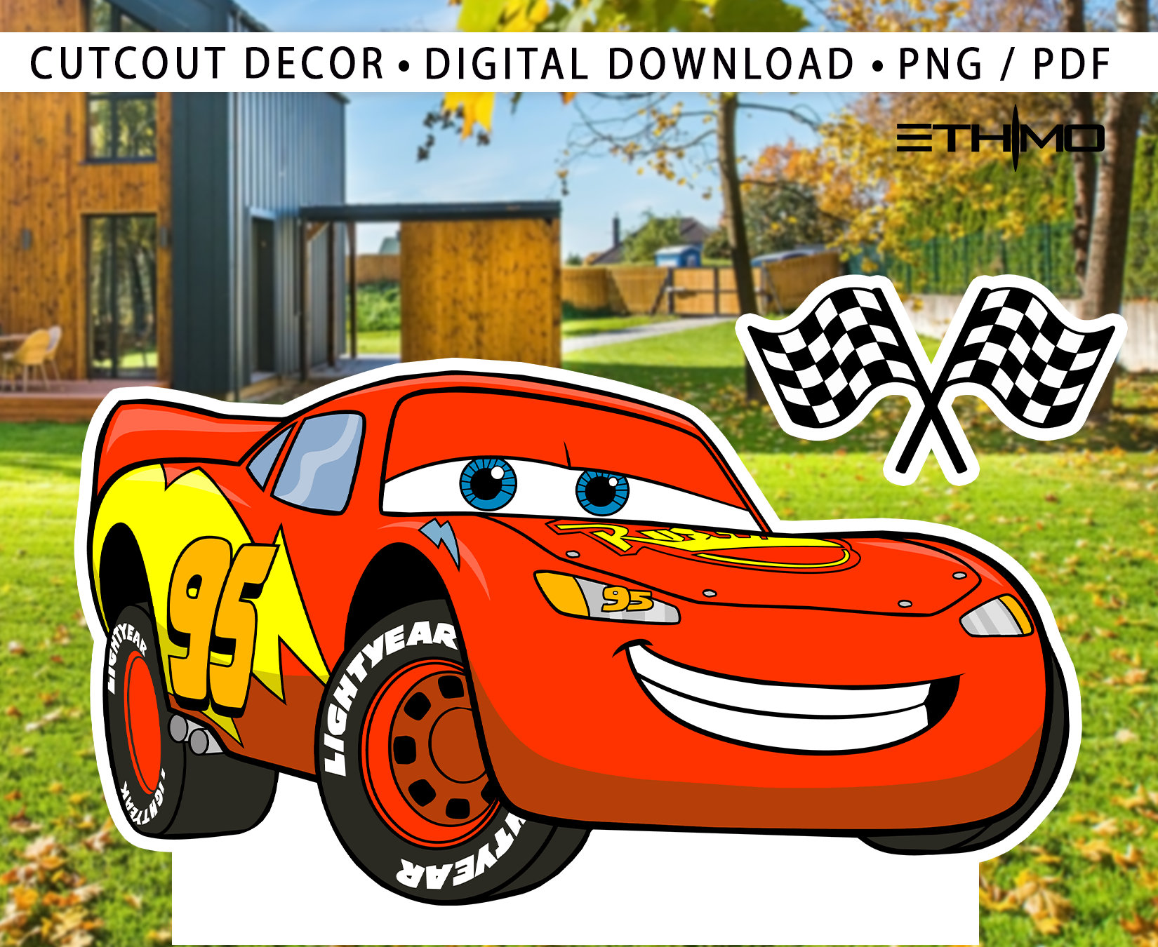 Cars Cutout, Cars Movie Big Decor, Cars Party Decoration Theme Baby ...