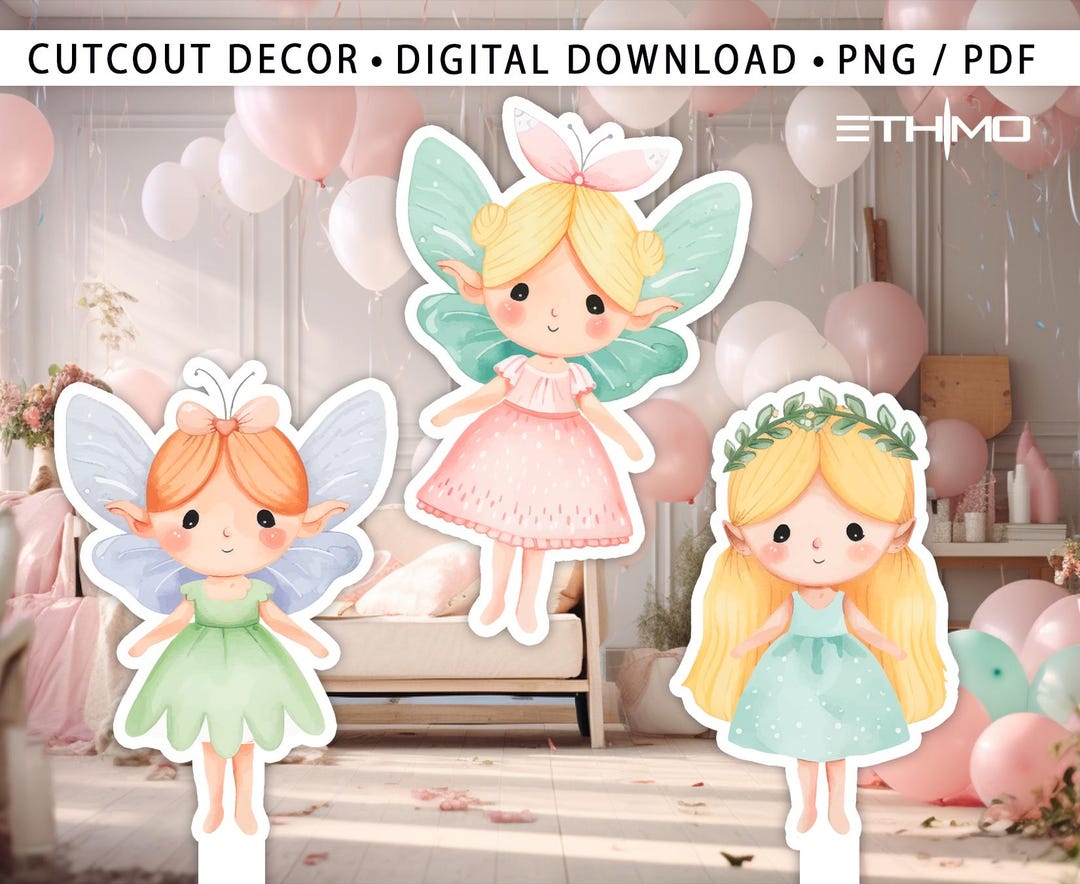 FAIRY BIG DECOR Cutout Fairy Birthday Enchanted Fairy Party Magical ...