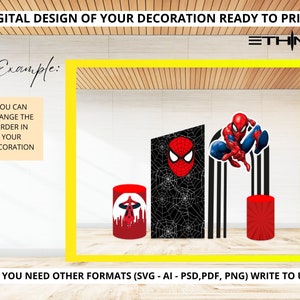 Spider BACKDROP Bundle- Template - Party Decor Business Backdrop - Big ...
