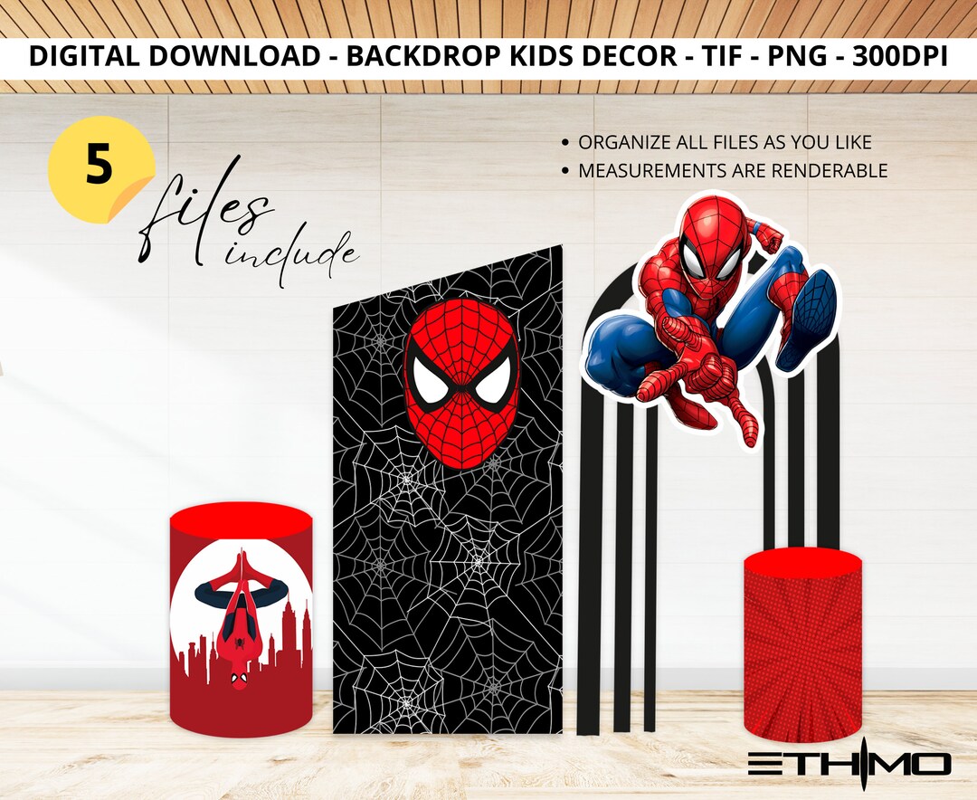 Spider BACKDROP Bundle- Template - Party Decor Business Backdrop - Big ...
