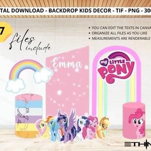 My Little Pony BACKDROP Bundle- Template - Party Decor Business ...