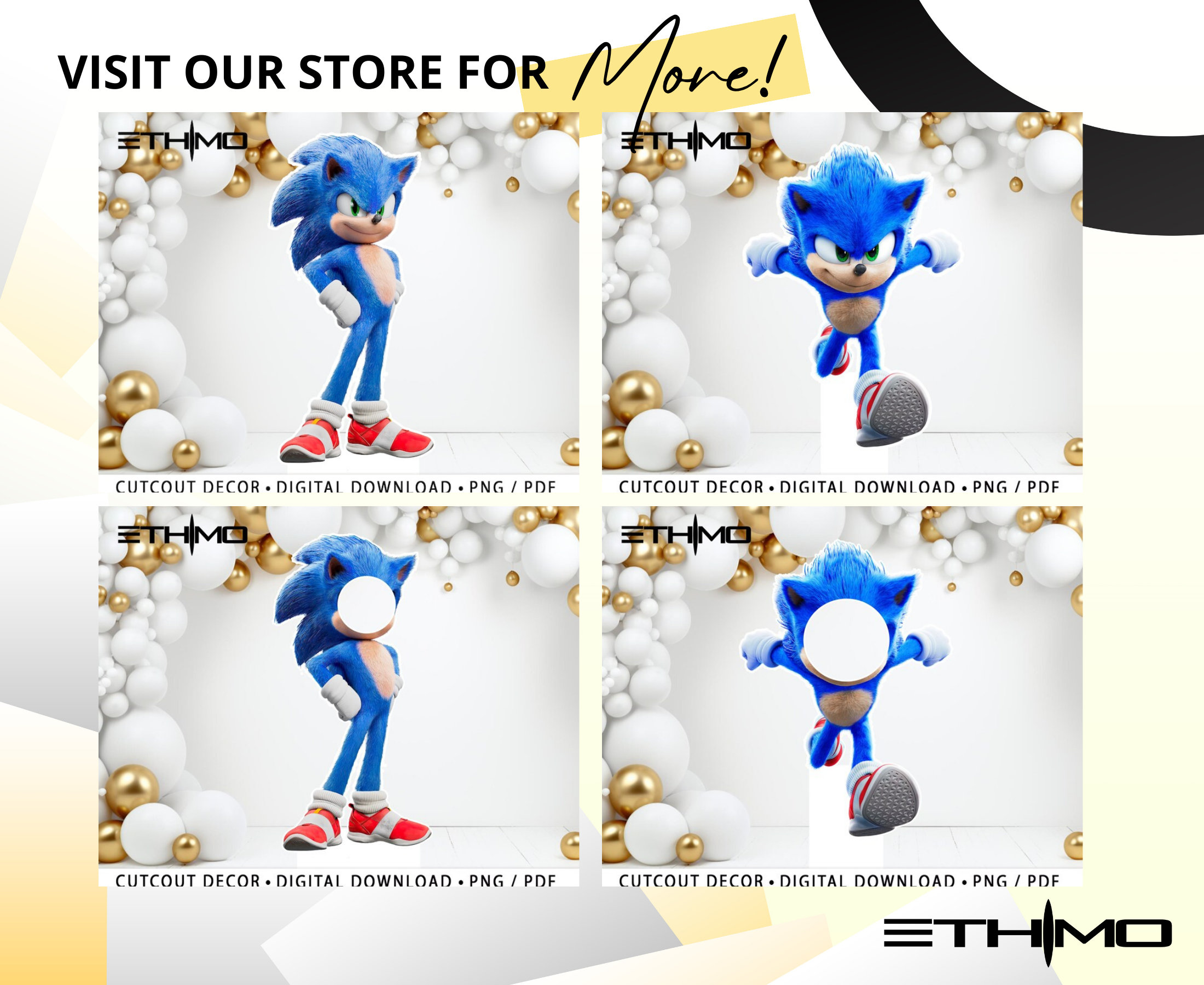 Sonic Character Cardboard Cutouts Sonic Party Decorations Take Your ...