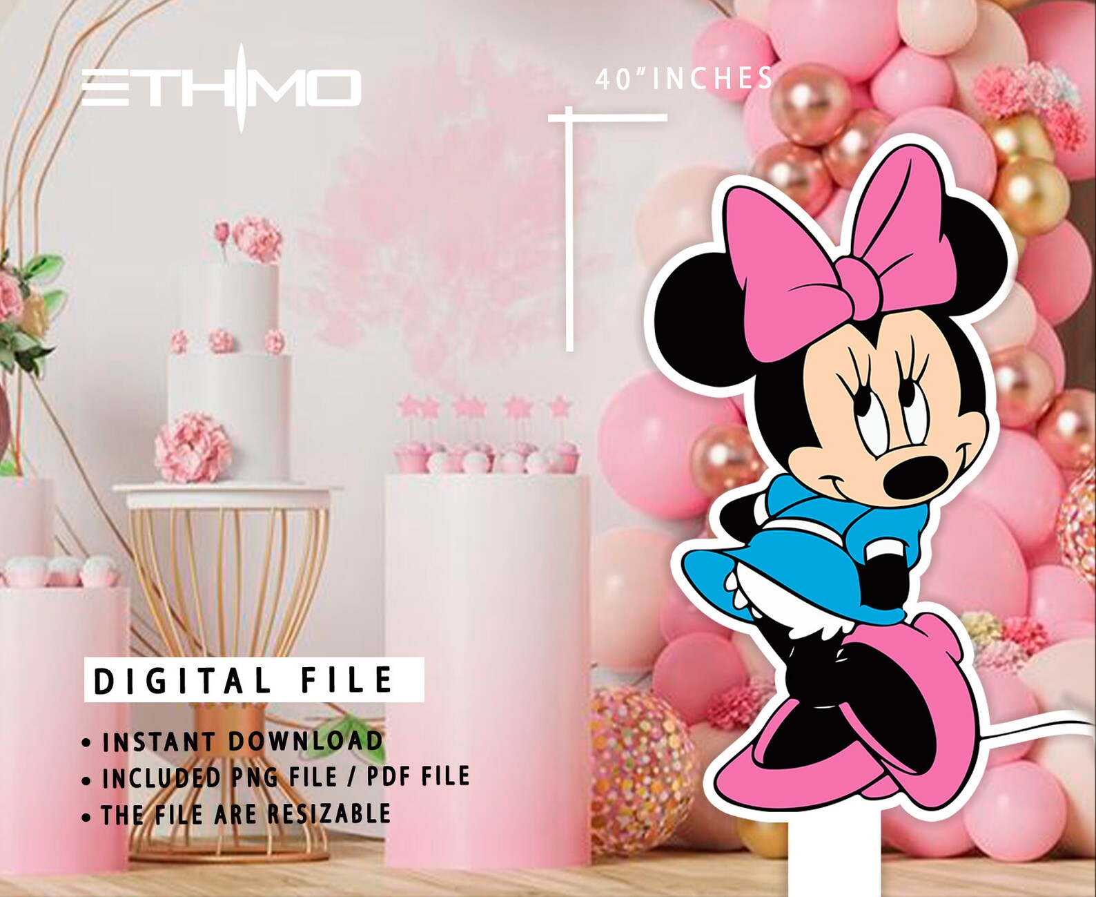 Minnie Cutout, Cute Pink Minnie Cutout Decor, Mickey Party Decoration ...