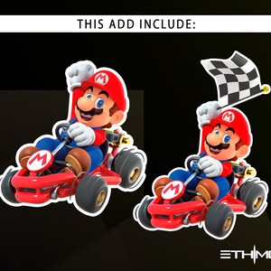 BIG DECOR Mario Kart Decor Backdrops, Mario Centerpiece Cutout Decor ...