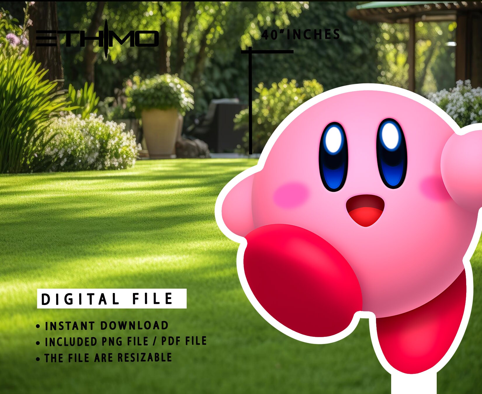 Kirby Decor Backdrops, Kirby Centerpiece Cutout Decor Printable, Kirby ...