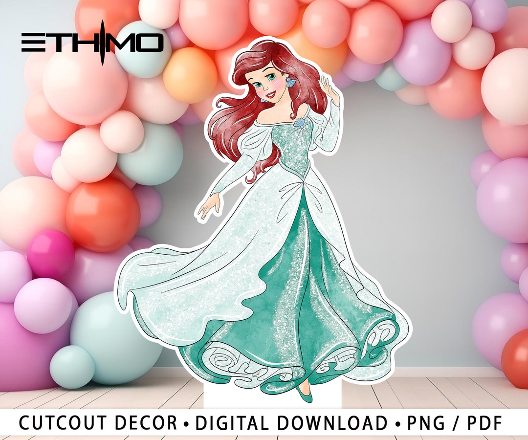 Ariel Cutout, Ariel Mermaid Princess Cutout Decor, Ariel Party ...