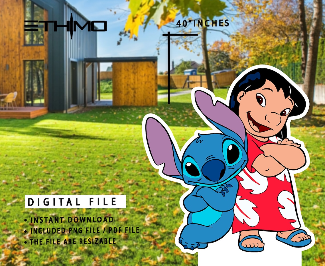Lilo and Stitch Cutout, Lilo and Stitch Big Decor, Party Decoration ...
