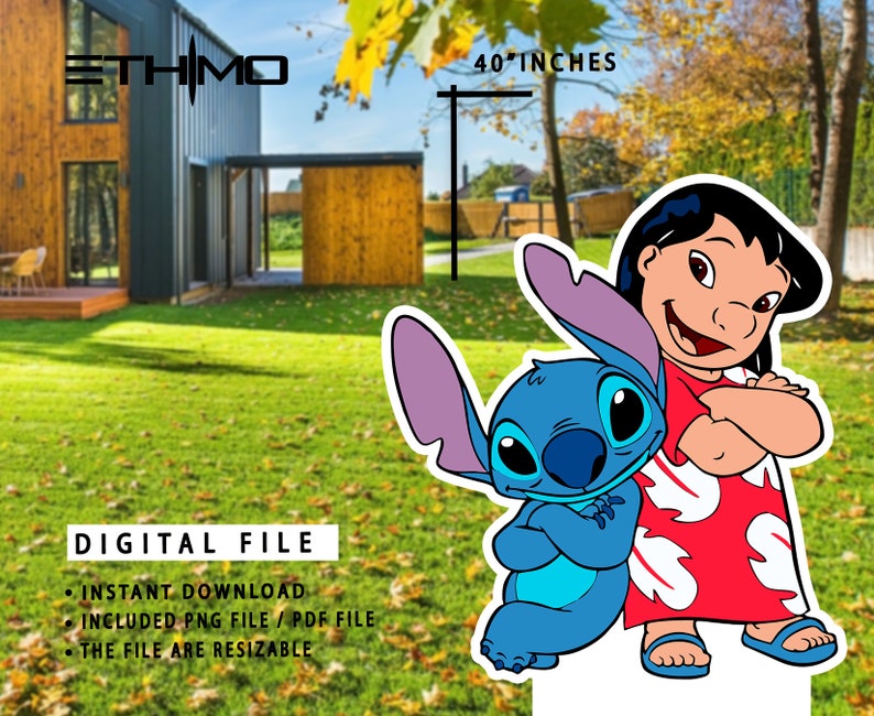 Lilo and Stitch Cutout, Lilo and Stitch Big Decor, Party Decoration ...