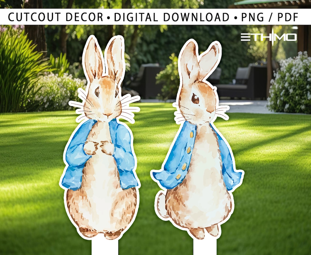 Rabbit Cutout, Cute Rabbit Cutout Decor, Blue Rabbit Party Decoration ...