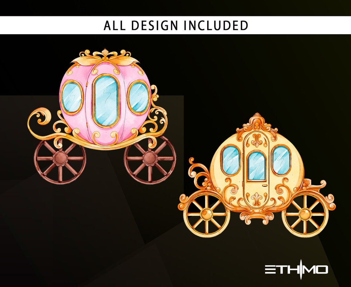 CARRIAGE BIG DECOR Cutout Princess Birthday Party Magical Floral ...