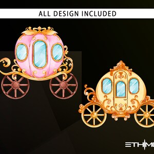 CARRIAGE BIG DECOR Cutout Princess Birthday Party Magical Floral ...