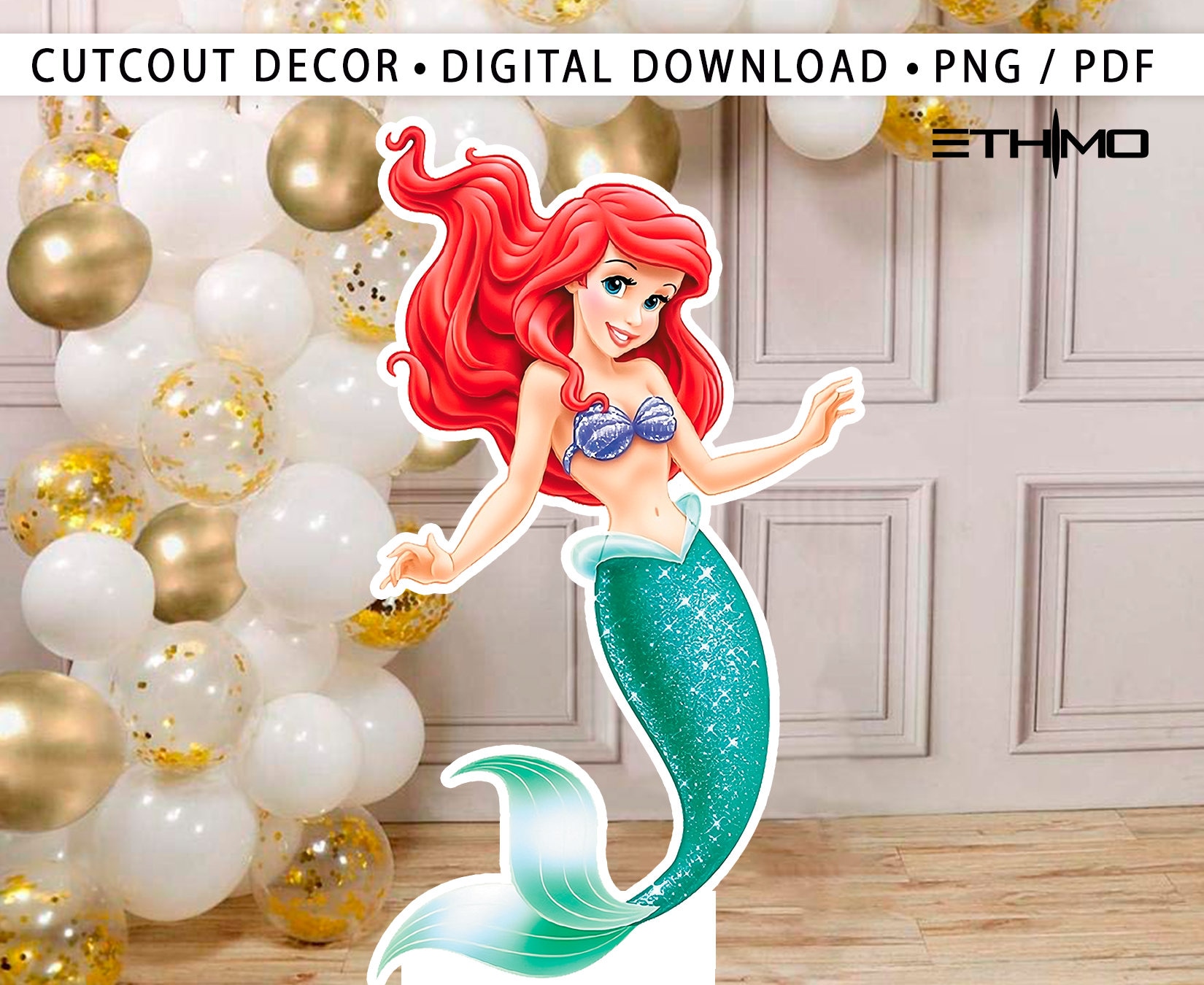 Ariel Cutout, Ariel Cutout Decor, Ariel Party Decoration Theme Baby ...