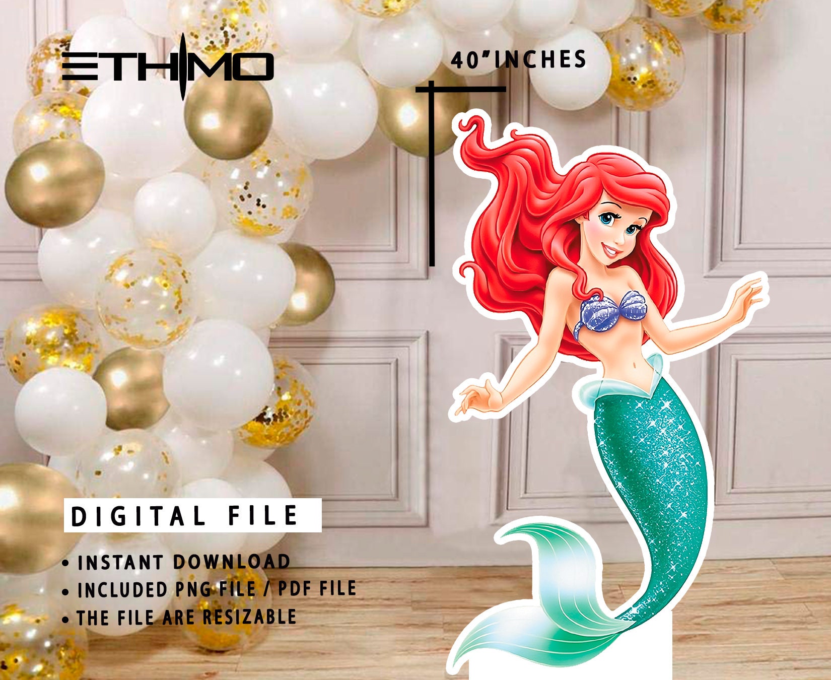 Ariel Cutout, Ariel Cutout Decor, Ariel Party Decoration Theme Baby ...