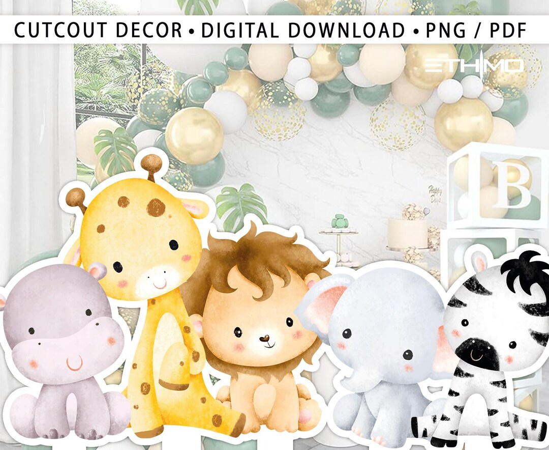 Jungle Animals Big Decor Bundle, Safari Animal Birthday Decor, Safari ...