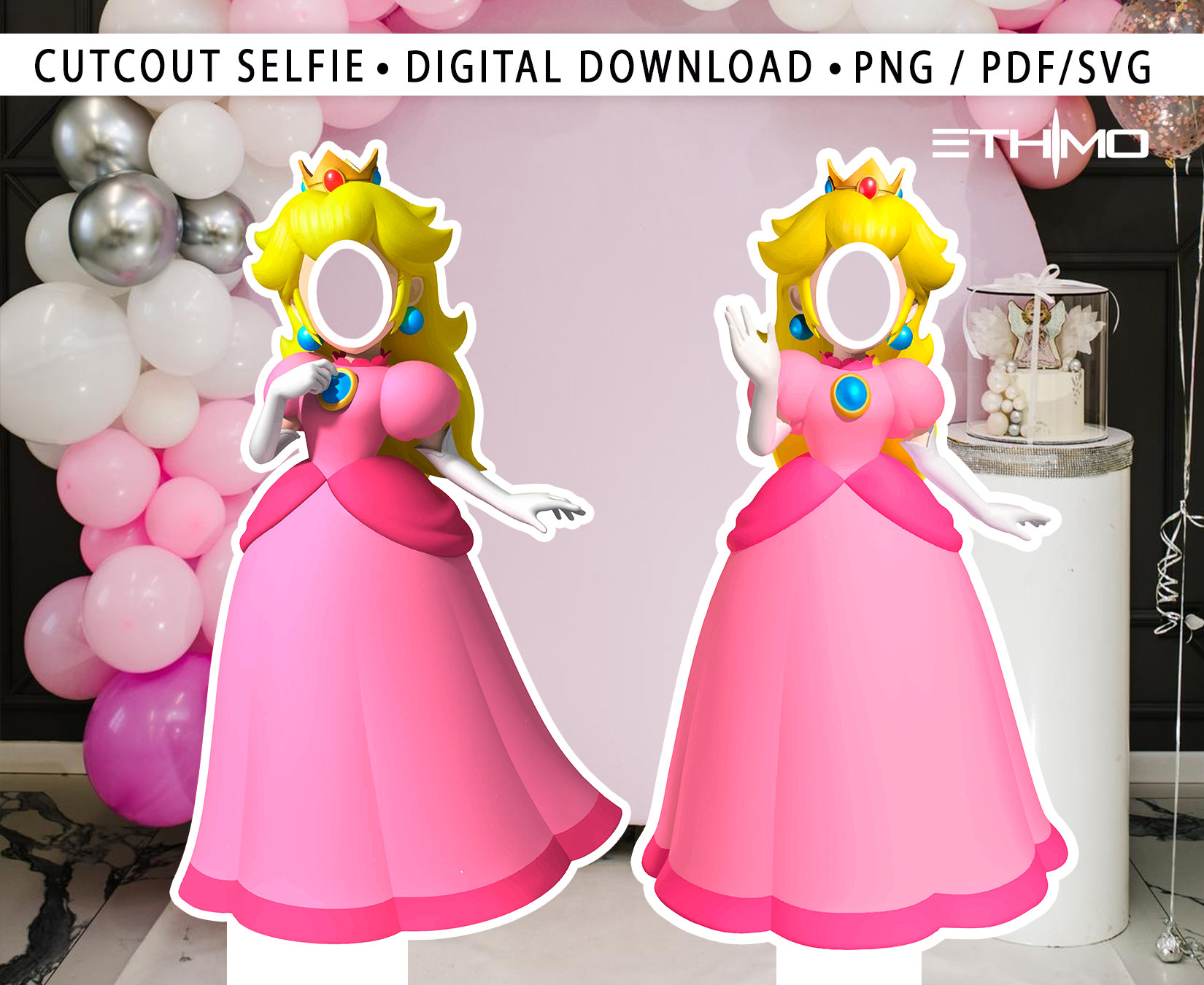 Princess Peach Cutout Selfie - Peach Frame - BIG DECOR , CUOTUT Party ...