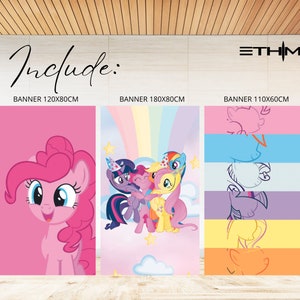 My Little Pony BACKDROP Bundle- Template - Party Decor Business ...