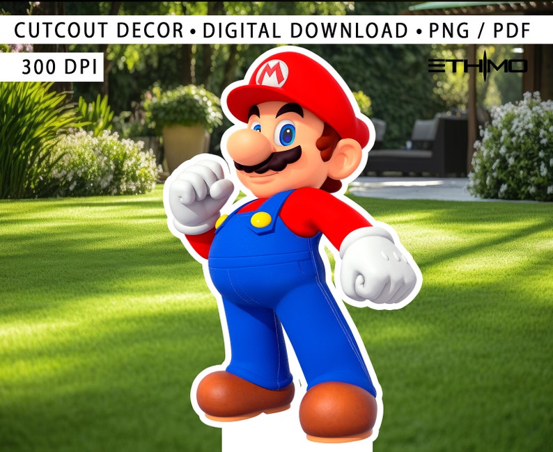 Mario Decor Backdrops, Mario Centerpiece Cutout Decor Printable, Mario ...