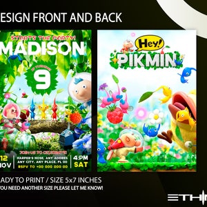 Pikmin Birthday Invitation, Pikmin Party Invite, Digital Invitation ...