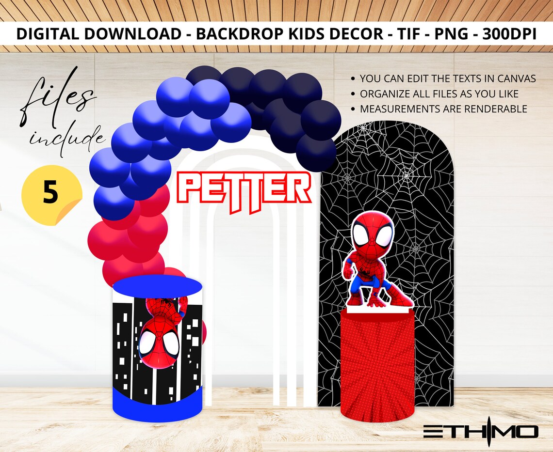 Spidey BACKDROP Bundle Template Party Decor Business Backdrop Big Decor ...
