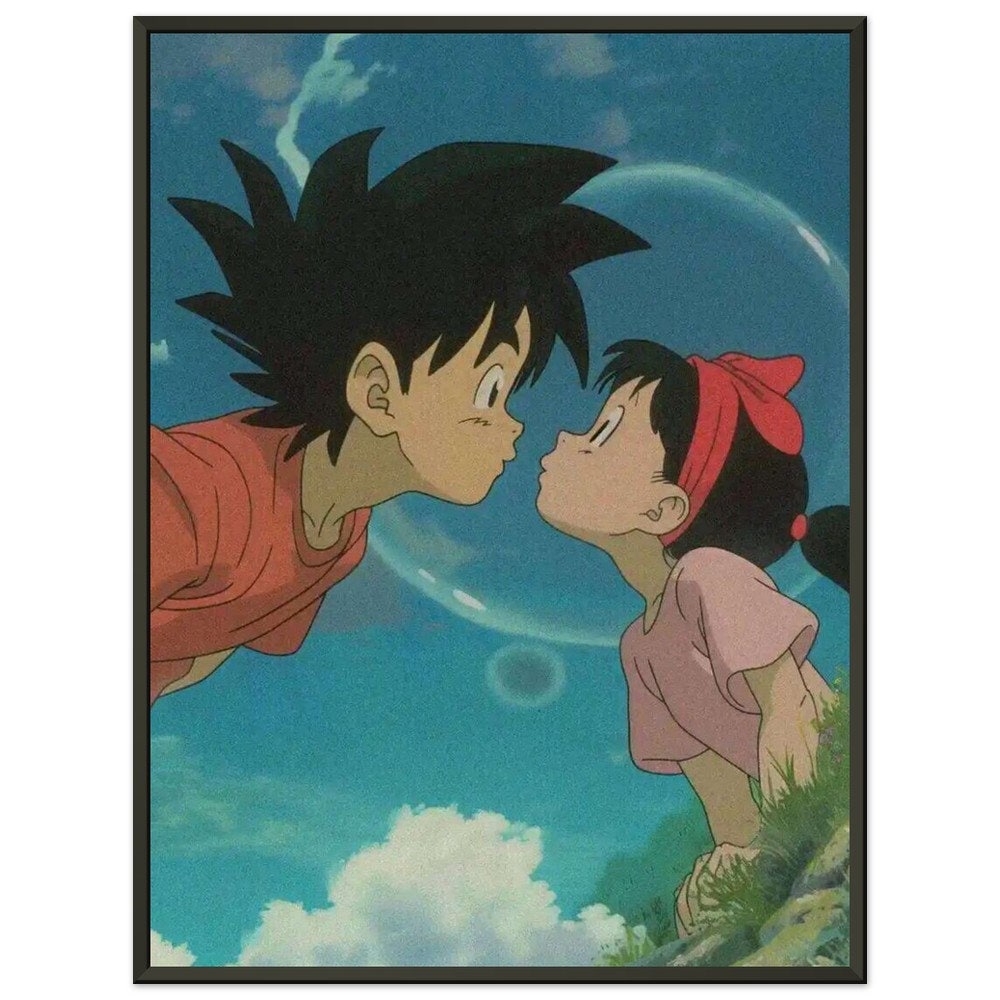 Z Lovers Metal Frame Poster, Goku & Chichi Kiss, Dragon Ball Wall , DBZ ...