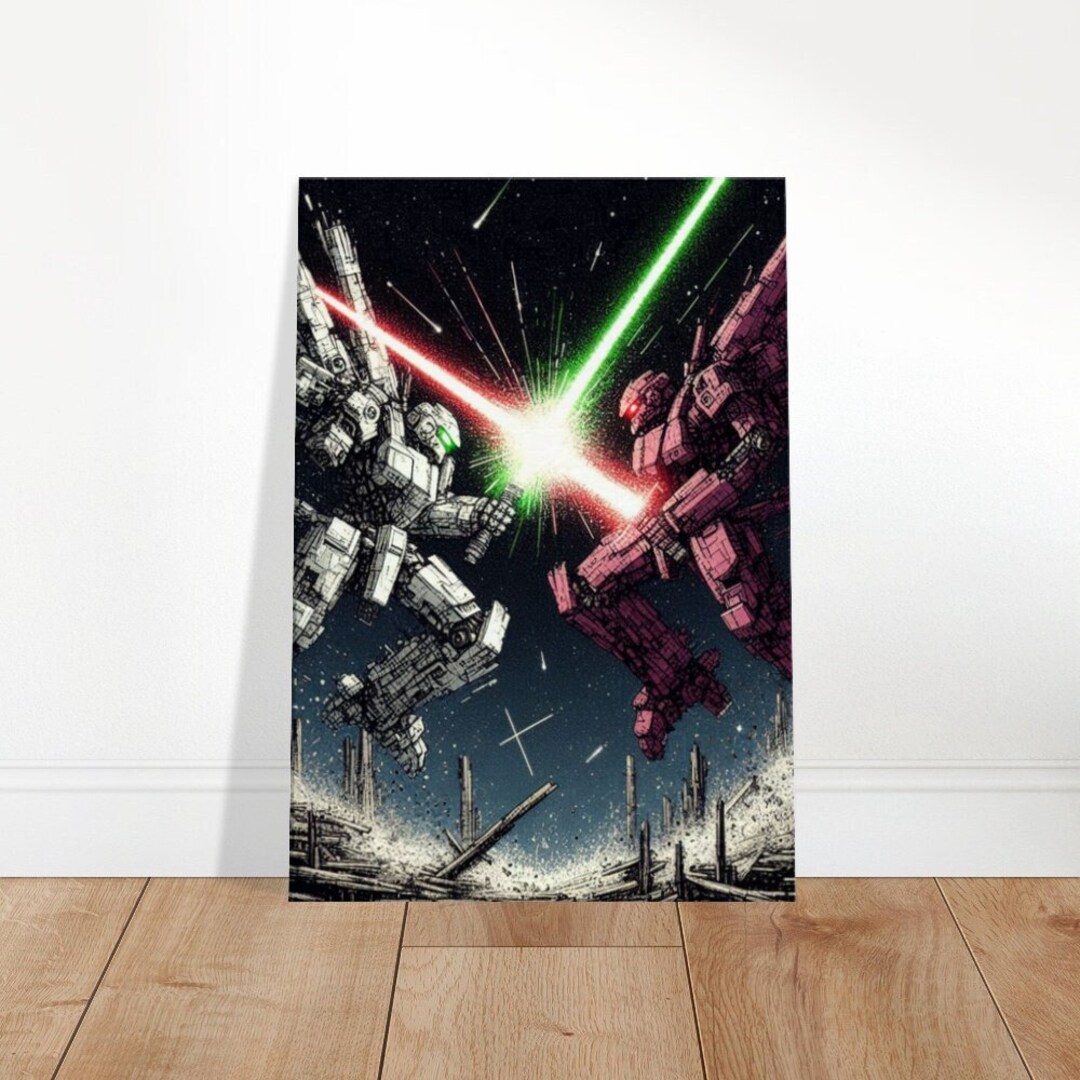 Mech Warz Canvas, Mech Melee, Mech Battle Poster, Anime Mech, Sci-fi ...