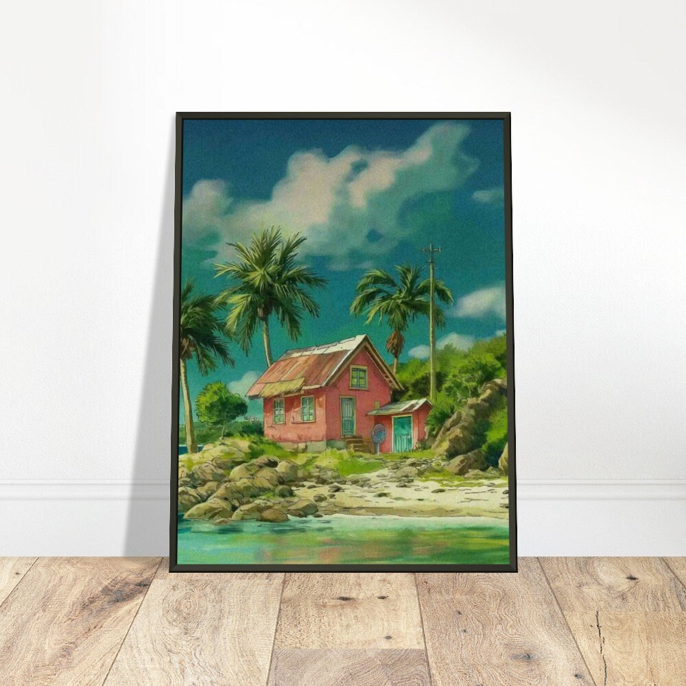 Roshi's Hangout Metal Frame, Master Roshi Home, Peaceful Wall Decor ...