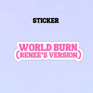 Reneé Rapp Sticker, Regina George, World Burn, Renee Rapp Merch - Etsy