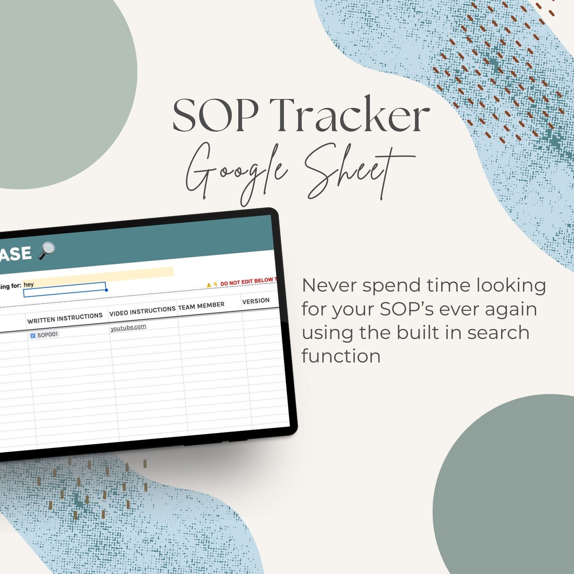 Customizable Digital SOP Tracker Editable Googlesheet Google Sheet ...