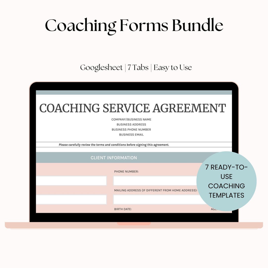 Coaching Forms Bundle – Google Sheets for Online Coaches - Etsy
