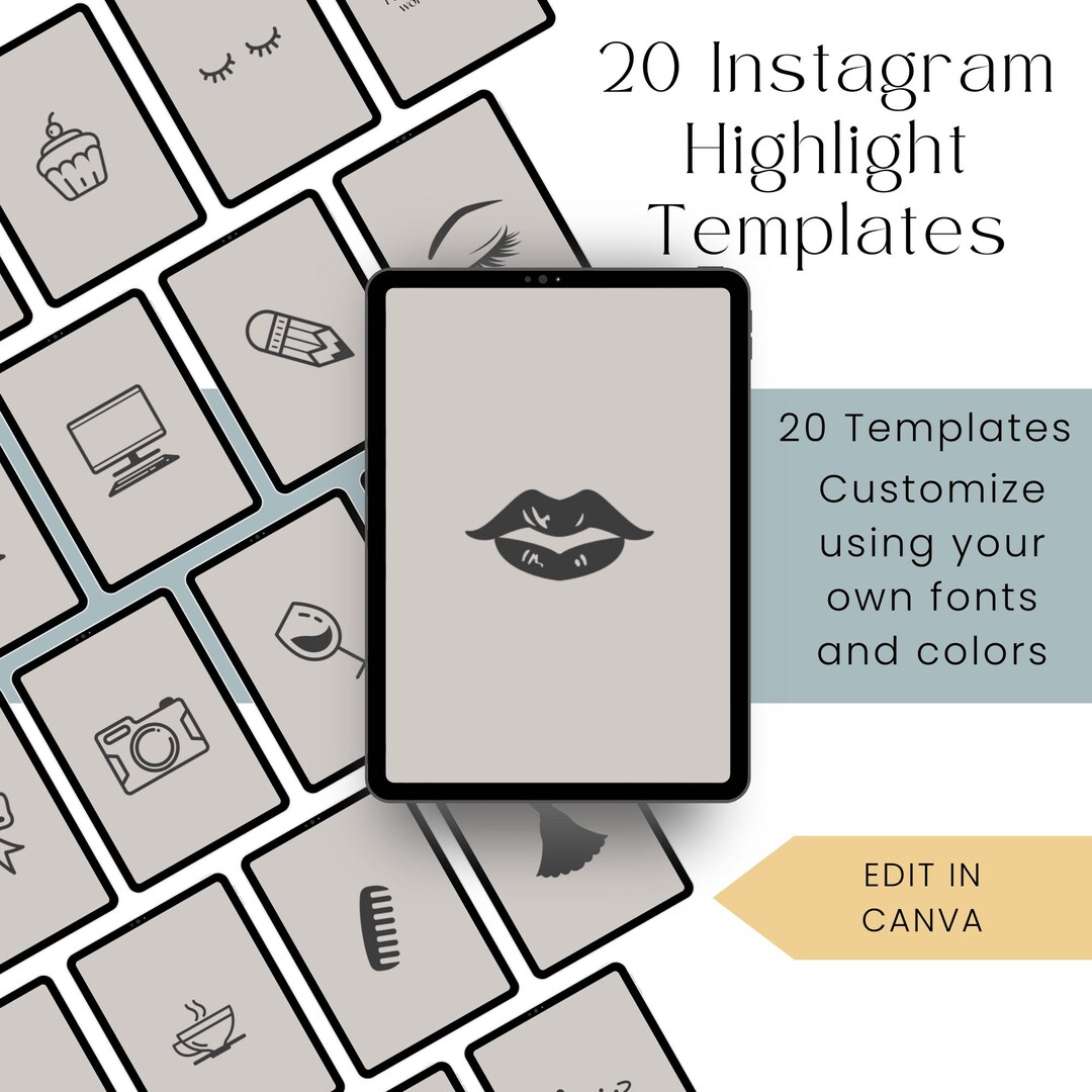 20 Instagram Highlight Icons Canva | Minimal IG Story Covers ...