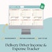 Delivery Driver Income and Expense Tracker, Mileage Log Spreadsheet ...