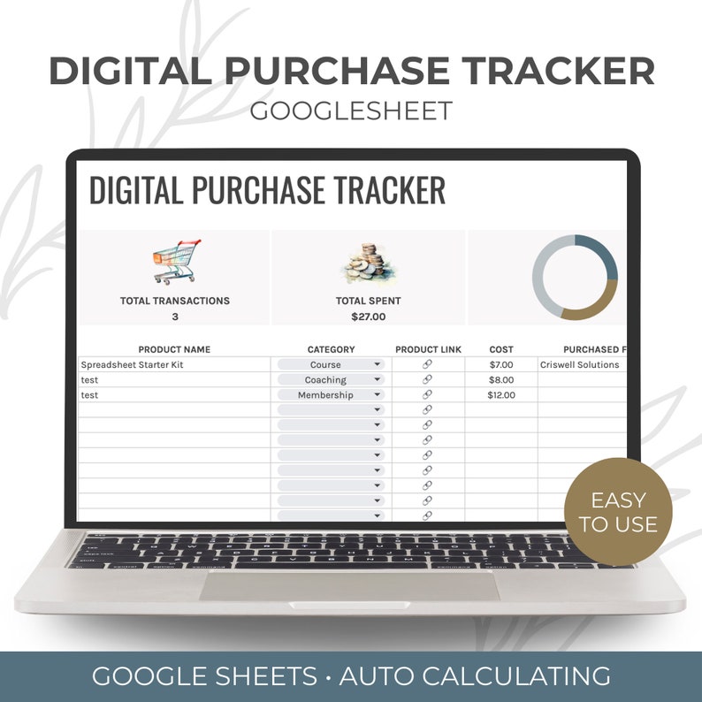 Customizable Digital Product Tracker | Editable Googlesheet | Google ...