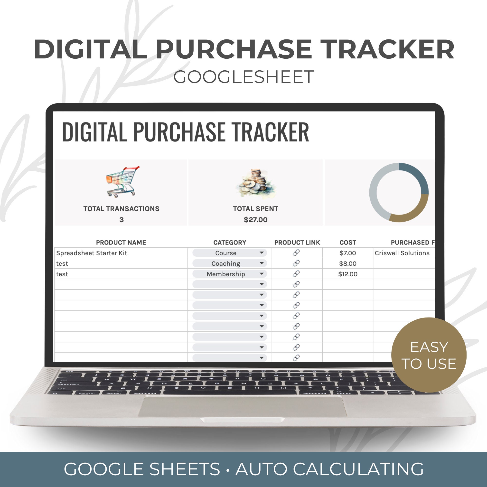Customizable Digital Product Tracker | Editable Googlesheet | Google ...