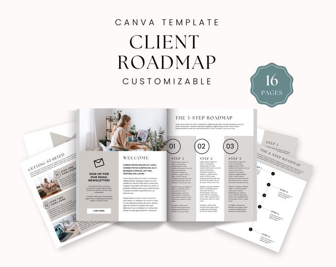 Road Map Template Canva Klient Road Map Kurs Ebook Road Maps ...