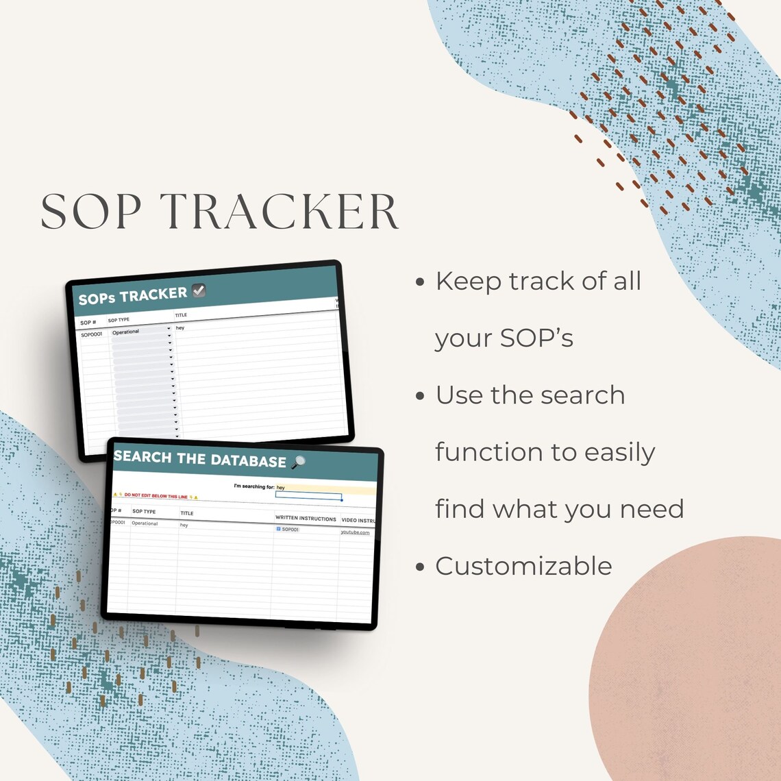 Customizable Digital SOP Tracker Editable Googlesheet Google Sheet ...