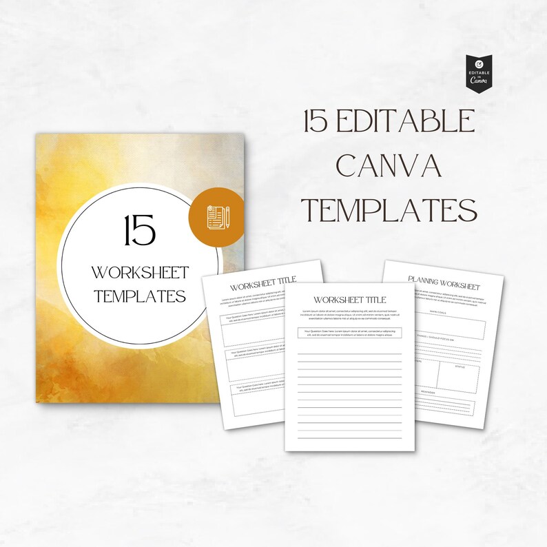 Printable & Editable Worksheet Templates, Canva Template, Work Sheet ...