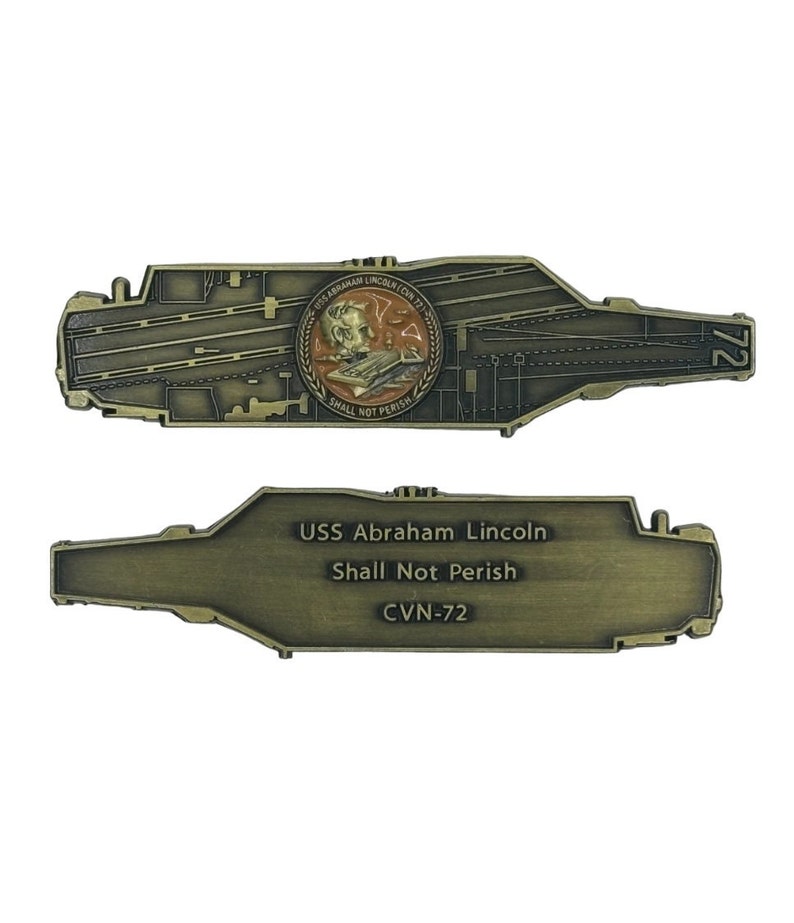 USS Abraham Lincoln (CVN-72) - US Navy Challenge Coin - Carrier Shape ...