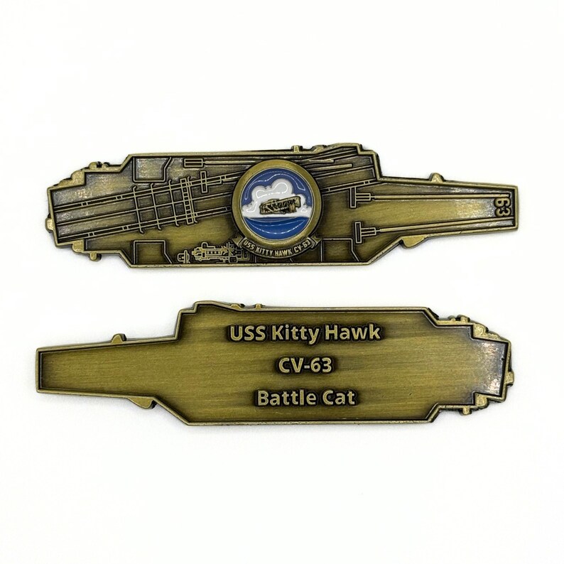 USS Kitty Hawk (CV-63) Challenge Coin - US Navy Carrier Shape - Etsy