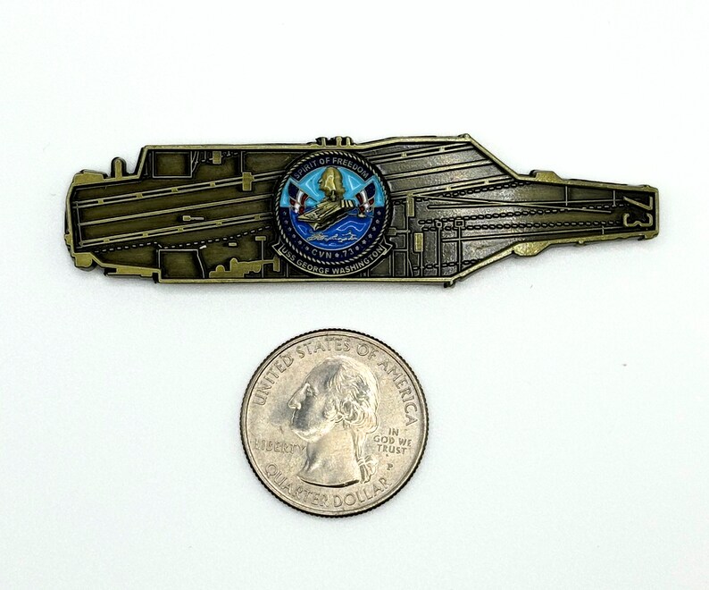 USS George Washington (CVN-73) Challenge Coin - US Navy Carrier Shape ...