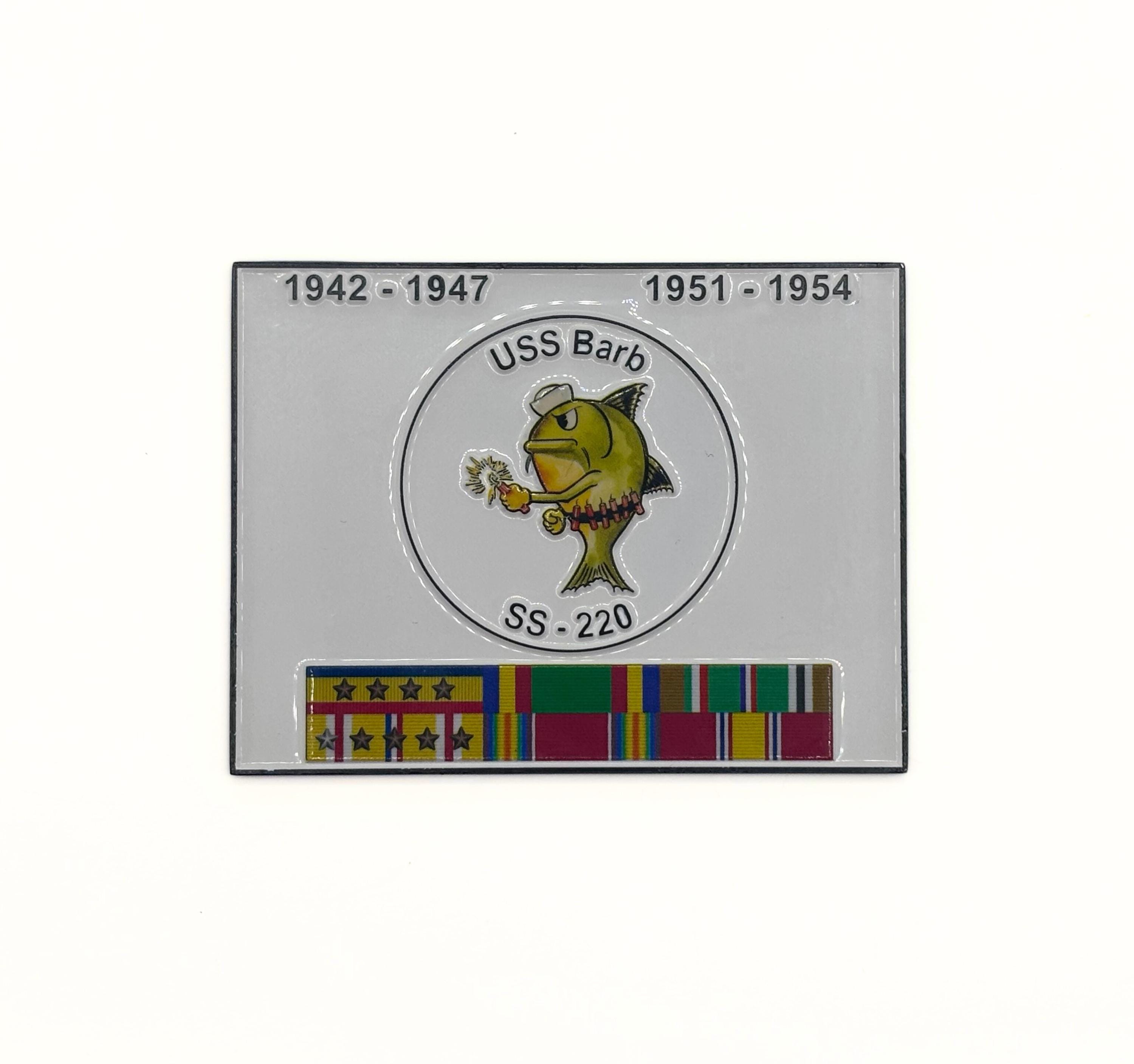 USS Barb (SS-220) WW2 Submarine Challenge Coin -battle Flag Shaped - Etsy
