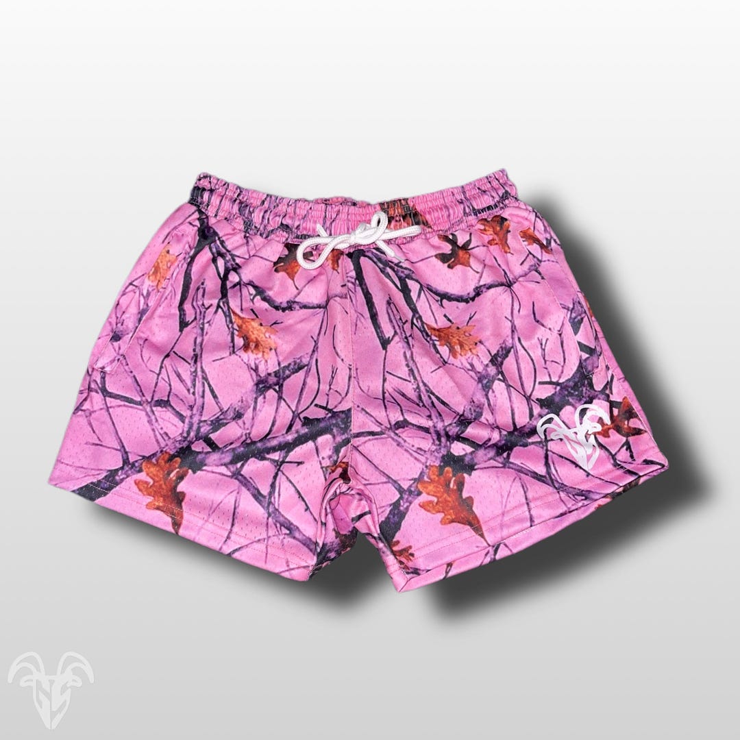 Goat Strength Unisex Goat Strength Shorts - 5 Inch Inseam - Pink Camo ...