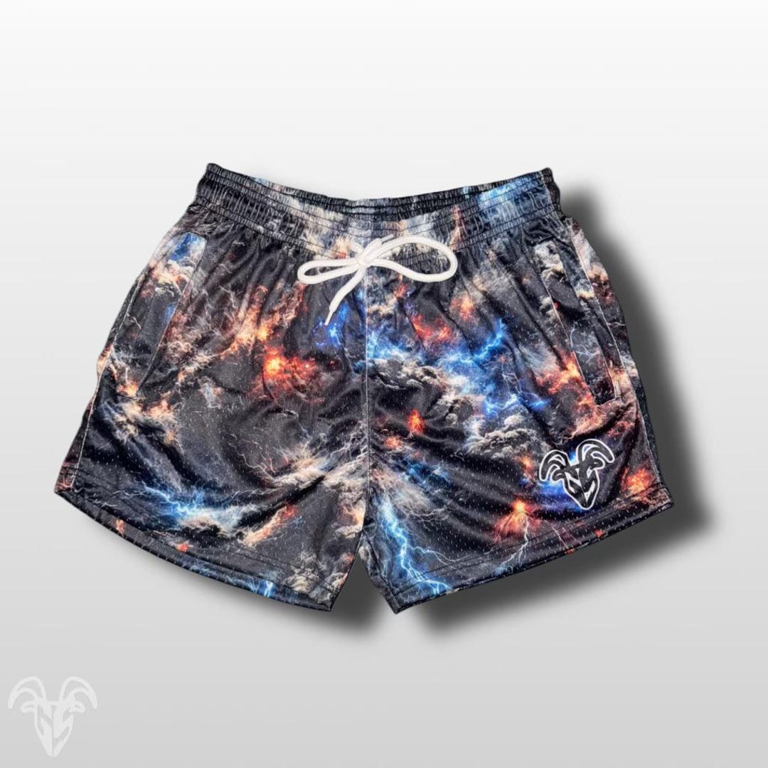 Goat Strength Galaxy Storm Cloud Shorts - 5 Inch Inseam, Breathable ...