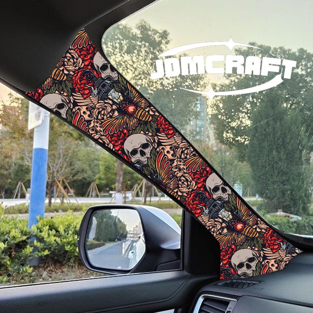 Jdm Auto Interior Self-adhesive Stickers, Skull Car Decal, DIY Car ...