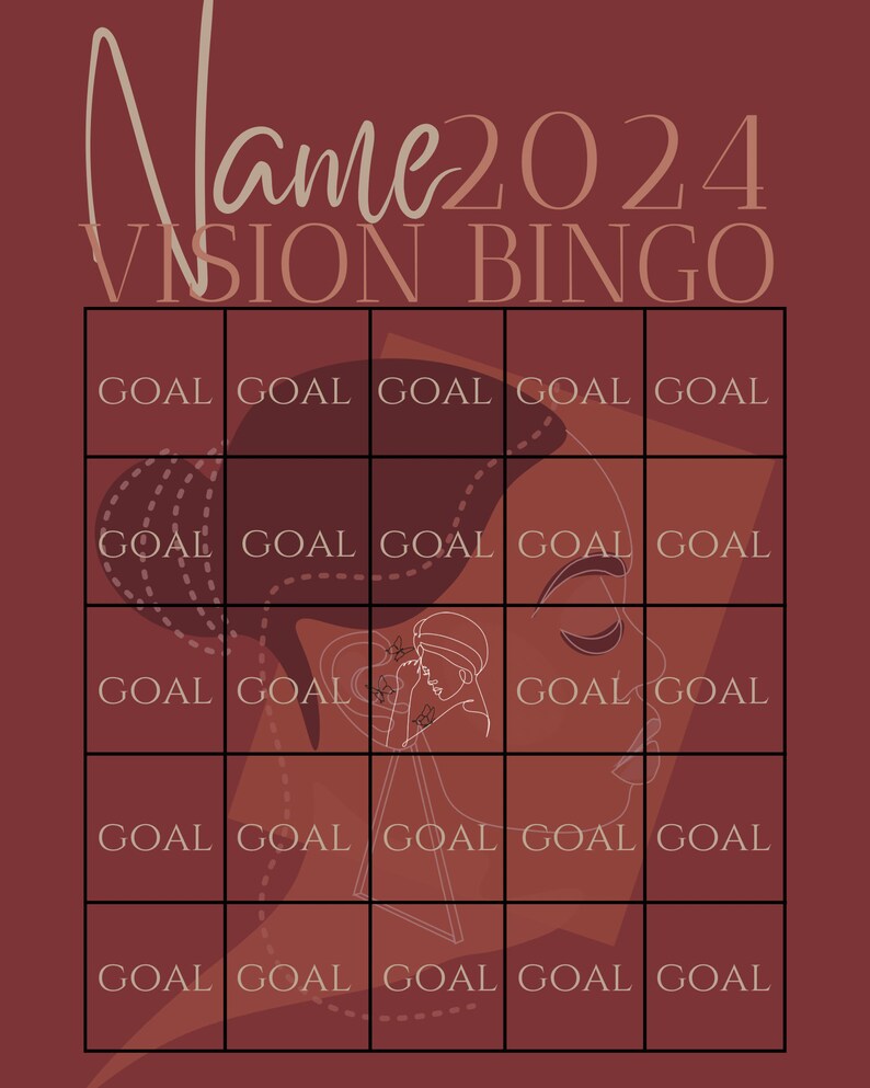 Vision Board Bingo Card - Etsy